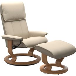 Fu&szlig;hocker stressless, B:55cm H:38cm T:39cm, beige, Leder BATICK: BATICK ist ein leicht korrigiertes, durchgef&auml;rbtes und genarbtes M&ouml;belleder, bei dem
