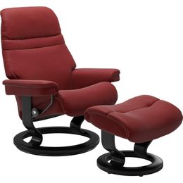 Fu&szlig;hocker stressless, B:57cm H:39cm T:40cm, rot, Leder BATICK: BATICK ist ein leicht korrigiertes, durchgef&auml;rbtes und genarbtes M&ouml;belleder, bei dem