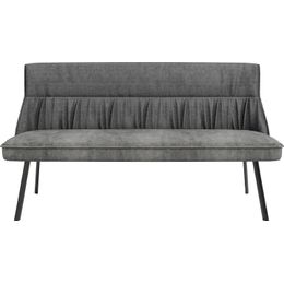 Polsterbank ByLiving, B:180cm H:88cm T:63cm, grau, Metall, Esszimmer, Sitzb&auml;nke, "California", 180 cm Bank, Webstoff und Vintage Samt mit gem&uuml;tlicher