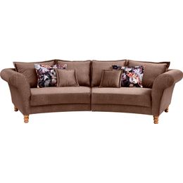 Big-Sofa Home Affaire, B:350cm H:95cm T:110cm, braun, 100% Polyester, Sofas, "Tassilo geschwungene Formensprache, bequem, Mega Sofa, Breite 350cm"