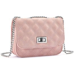 Lascana Damen Umh&auml;ngetasche "Minibag", rosa, Lederimitat, unifarben, Taschen, Handtasche, Henkeltasche mit Kettenhenkel, Crossbody Bag VEGAN