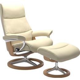 Fu&szlig;hocker stressless, B:57cm H:43cm T:47cm, beige, Leder BATICK: BATICK ist ein leicht korrigiertes, durchgef&auml;rbtes und genarbtes M&ouml;belleder, bei dem