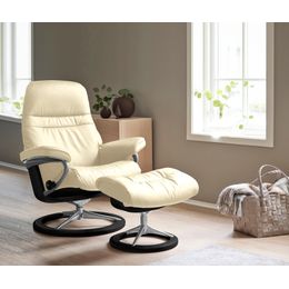 Fu&szlig;hocker stressless, B:57cm H:42cm T:40cm, beige, Leder BATICK: BATICK ist ein leicht korrigiertes, durchgef&auml;rbtes und genarbtes M&ouml;belleder, bei dem