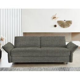 Schlafsofa Bali, B:254cm H:14cm, silber, 100% PE, Jugendzimmer, Sofas, "LINA, Dauerschlaffunktion, 140 u. 160 er Breiten", durchgehender Lattenrost