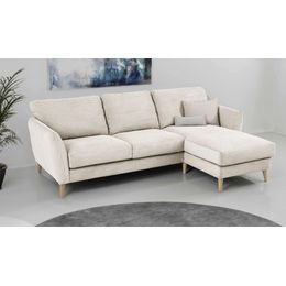 Ecksofa Home Affaire, B:242cm H:88cm T:152cm, beige, 100% Polyester, Wohnzimmer, Sofas, "MARSEILLE (242/152cm),L-Form, Rec. rechts/links",