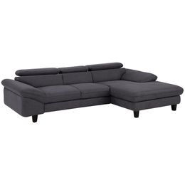 Ecksofa Home Affaire, B:268cm H:73cm T:108cm, grau, 100% Polyester, Feinstruktur 75000 Scheuertouren, Struktur 35000 Scheuertouren, Microfaser 40000,