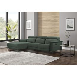 Ecksofa OTTO HOME, B:261cm H:97cm T:179cm, gr&uuml;n, Webstoff 100% Polyester, Wohnzimmer, Sofas, "LUND, L-Form, 261cm, man. o. elektr. Relaxfunktion (mit
