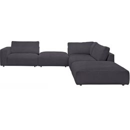 Ecksofa Musterring, B:340cm H:81cm T:346cm, braun, Flachgewebe FLORIS (100% Polyester);Flachgewebe VALMONT (60% Baumwolle/ 40% Leinen);Microfaser