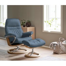 Relaxsessel stressless, B:92cm H:105cm T:80cm, blau, Leder BATICK: BATICK ist ein leicht korrigiertes, durchgef&auml;rbtes und genarbtes M&ouml;belleder, bei