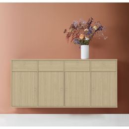 Sideboard, B:177cm H:80cm T:42cm, wei&szlig;, HAMMEL FURNITURE, Wohnzimmer, Sideboards, "Mistral, Hochwertig Schrank, h&auml;ngend/stehend montierbar", mit