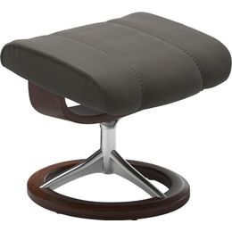 Fu&szlig;hocker stressless, B:54cm H:41cm T:39cm, grau, Leder BATICK: BATICK ist ein leicht korrigiertes, durchgef&auml;rbtes und genarbtes M&ouml;belleder, bei dem
