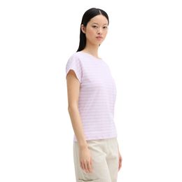 Marc O'Polo MARC O'POLO Damen T-Shirt "aus weichem Baumwoll-Slub-Jersey"light lila, Basic, Gr. M, gestreift, Obermaterial: 100% Baumwolle, Shirts