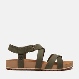 Timberland Damen Sandale "MALIBU WAVES - BACKSTRAP SANDAL", Gr. 38,5dk grn nubuck, Leder, Schuhe, aus Leder