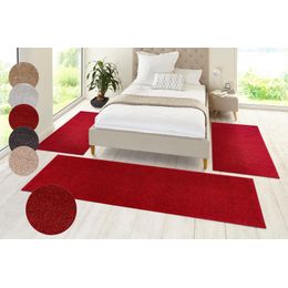 Bettumrandung Hanse Home, H:13mm, rot, Obermaterial: 100% Polypropylen, Schlafzimmer, Bettumrandungen, "Pure 100", Kurzflor, Unifarben, Teppich,