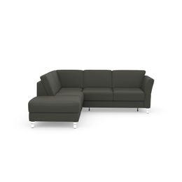 Sit & More Ecksofa SIT & MORE, B:248cm H:87cm T:213cm, grau, Wohnzimmer, Sofas, "Visby L-Form", Wahlweise mit Bettfunktion und Stauraum, frei im Raum stellbar