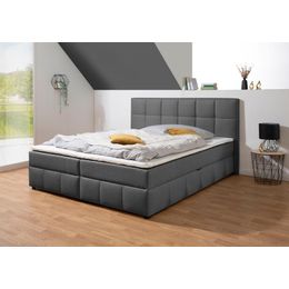 Boxbett Home Affaire, B:212cm L:210cmanthrazit, Komplettbetten, "Niemes inkl. Bettkasten und Topper, auch in &Uuml;berl&auml;nge erh&auml;ltlich", Boxbett mit