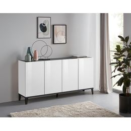 Sideboard Home Affaire, B:160cm H:82cm T:40cm, wei&szlig;, FSC-zertifizierter Holzwerkstoff, Wohnzimmer, Sideboards, "Sunrise", Breite 160 cm