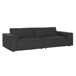 Big-Sofa Musterring, B:292cm H:81cm T:124cm, schwarz, Flachgewebe FLORIS (100% Polyester);Flachgewebe VALMONT (60% Baumwolle/ 40% Leinen);Microfaser