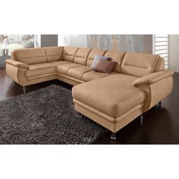 Sit & More Wohnlandschaft SIT & MORE, B:312cm H:85cm T:179cm, braun, NaturLEDER (echtes Rindleder)/Korpus passendes Kunstleder Softlux;Luxus-Microfaser Altara