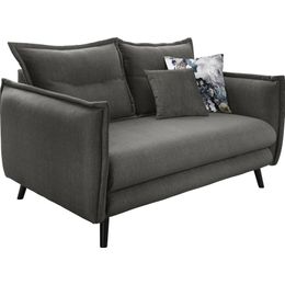 2-Sitzer Home Affaire, B:162cm H:94cm T:110cm, schwarz, Sofas, "Lazio", inklusive 1 Stk. Wende- und 1 Stk. Zierkissen