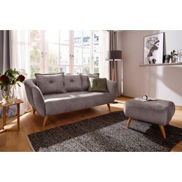 2,5-Sitzer Home Affaire, B:196cm H:80cm T:103cm, braun, Sofas, "Baggio modern und romantisches Design, bequem", Zierkissen inklusive