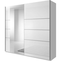 Schwebet&uuml;renschrank Home Affaire, B:180cm H:210cm T:61cm, wei&szlig;, FSC-zertifizierter Holzwerkstoff, Glas, Hartfaserplatte, Metall, Schr&auml;nke, "Beta