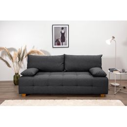 Schlafsofa Collection AB, B:196cm H:45cm T:96cm, grau, 100%Polyester, Jugendzimmer, Sofas, "Bella, B: 196 cm, Liegefl. 145x196 cm", mit Bettfunktion,