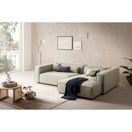 Ecksofa, B:288cm H:66cm T:198cm, gr&uuml;n, LeGer Home by Lena Gercke, 100% Polyester, Wohnzimmer, Sofas, "PIARA XXL, Big-Sofa, Cord, Leinenoptik o.