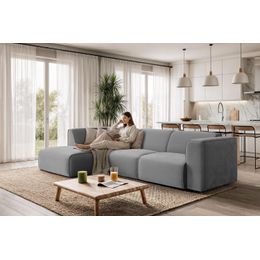Ecksofa OTTO HOME, B:295cm H:70cm T:162cm, grau, Struktur fein (100% Polyester);Samtoptik (100% Polyester);Samtcord (92% Polyester, 8% Polyamid),