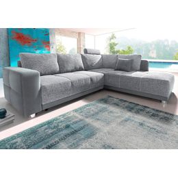 Jockenh&ouml;fer Ecksofa, B:257cm H:82cm T:215cm, grau, JOCKENH&Ouml;FER GRUPPE, Softlux-Kunstleder, im Korpus;Farbe greige: Struktur (45% Polyacryl, 35%Polyester,