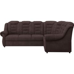 Ecksofa Home Affaire, B:266cm H:102cm T:216cm, schwarz, 100% Polyester, Wohnzimmer, Sofas, "Boston L-Form", mit hoher R&uuml;ckenlehne, wahlweise mit