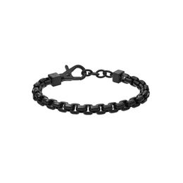 Armani Exchange Damen Edelstahlarmband "Schmuck Geschenk Edelstahl Armschmuck", 23,5cm, Edelstahl, schwarz, Edelstahl, Armb&auml;nder