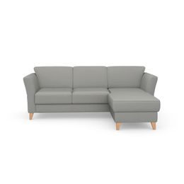 Sit & More Ecksofa SIT & MORE, B:248cm H:87cm T:162cm, silber, Wohnzimmer, Sofas, "Visby L-Form", Wahlweise mit Bettfunktion und Bettkasten, frei im Raum