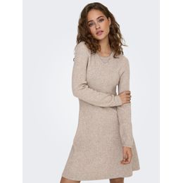 Only Damen Midikleid "ONLLATIA LS DRESS EX KNT", braun, Gr. M, meliert, Strick, Obermaterial: 50% Viskose, 27% Nylon, 23% Polyester, Kleider,