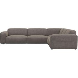 Ecksofa FLEXLUX, B:319cm H:73cm T:285cm, braun, 85% Polyester/15%Polyamide, Wohnzimmer, Sofas, "Lucera, super bequem durch hochwertigen Sitzaufbau