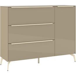 Sideboard, B:137cm H:109cm T:42cmtaupe matt lack, glas taupe glanz, SET ONE BY Musterring, Glas, Holzwerkstoff, Wohnzimmer, Sideboards, "Reno", Mit