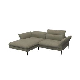 Ecksofa FLEXLUX, B:245cm H:88cm T:182cm, gr&uuml;n, 62% Polyester, 17% Cotton, 14% Viscose, 7% Linen, Wohnzimmer, Sofas, "Salino, Funktionssofa mit