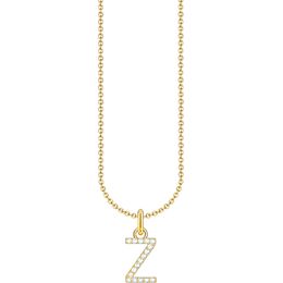 Thomas Sabo Damen Kette mit Anh&auml;nger "Buchstabe", 45, Z, Silber 925 (recycelt), gold, Silber 925 (recycelt), Halsketten, mit Zirkonia (synth.)