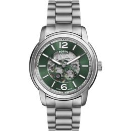 Fossil Damen Automatikuhr "HERITAGE", silber, Armbanduhren, Armbanduhr, Herrenuhr, Mechanische Uhr, Edelstahlarmband, analog