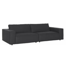 Big-Sofa Musterring, B:292cm H:81cm T:124cm, schwarz, Flachgewebe FLORIS (100% Polyester);Flachgewebe VALMONT (60% Baumwolle/ 40% Leinen);Microfaser