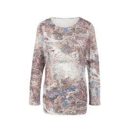 GOLDNER Damen Print-Shirt "H&uuml;bsches Druckshirt mit funkelnden Ziersteinchen", rosa, Gr. 54, Obermaterial: 95% Viskose CV. 5% Elasthan EL., Shirts,