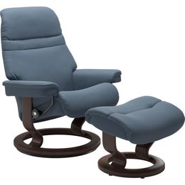 Fu&szlig;hocker stressless, B:57cm H:39cm T:40cm, blau, Leder BATICK: BATICK ist ein leicht korrigiertes, durchgef&auml;rbtes und genarbtes M&ouml;belleder, bei dem