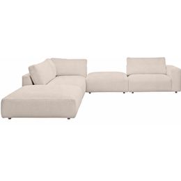Ecksofa Musterring, B:340cm H:81cm T:346cm, beige, Flachgewebe FLORIS (100% Polyester);Flachgewebe VALMONT (60% Baumwolle/ 40% Leinen);Microfaser