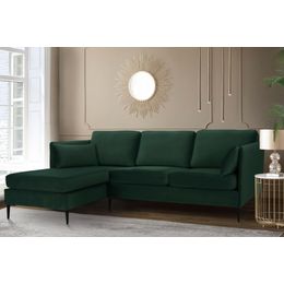 Ecksofa Home Affaire, B:235cm H:83cm T:163cm, gr&uuml;n, 100% Polyester, Wohnzimmer, Sofas, "Light L-Form", inklusive loser Zierkissen, mit schmalen