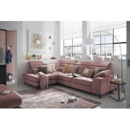 Ecksofa, B:317cm H:84cm T:220cmfamosa wine, SET ONE BY Musterring, 100% Polyester, Wohnzimmer, Sofas, "SO 3400 Sitzh&ouml;he 47cm oder 49cm, Sitztiefe