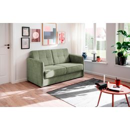 Schlafsofa Home Affaire, B:147cm H:89cm T:87cm, gr&uuml;n, 100% Polyester, Jugendzimmer, Sofas, "Milano", zwei einzeln ausziehbare Liegefunktionen