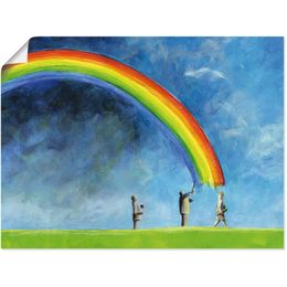 Poster Artland, B:40cm H:30cm, blau, K&uuml;che, Bilder, "Regenbogen malen", ohne Rahmen