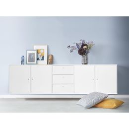 Sideboard, B:220cm H:61cm T:42cm, wei&szlig;, HAMMEL FURNITURE, Wohnzimmer, Sideboards, "Mistral, Hochwertig Schrank, h&auml;ngend/stehend montierbar", mit
