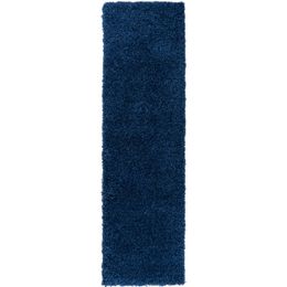 L&auml;ufer Bruno Banani, B:67cm H:30mm L:230cm, blau, Kunstfaser, Flur, Teppiche, "Shaggy Soft", L&auml;ufer, Br&uuml;cke, gewebt, Uni-Farben, besonders weich
