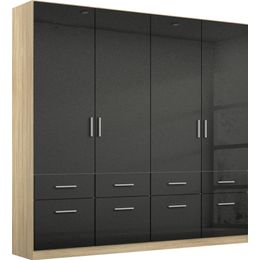 Dreht&uuml;renschrank Rauch, B:181cm H:210cm T:54cm, grau, Holzwerkstoff, Schr&auml;nke, "Kleiderschrank Schrank Garderobe Schlafzimmerschrank CELLE", in 4